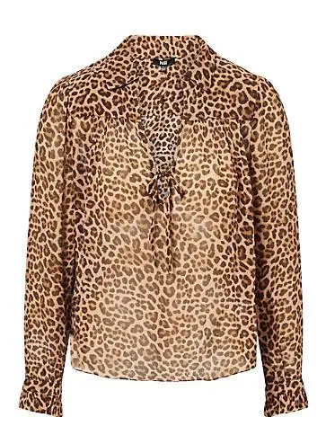Paige Animal-print Silk Blouse - Natural Multi