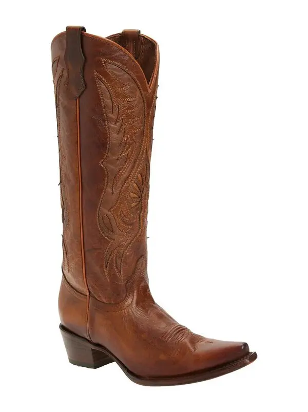 CIRCLE G Embroidered Knee High Western Boots - Bronze