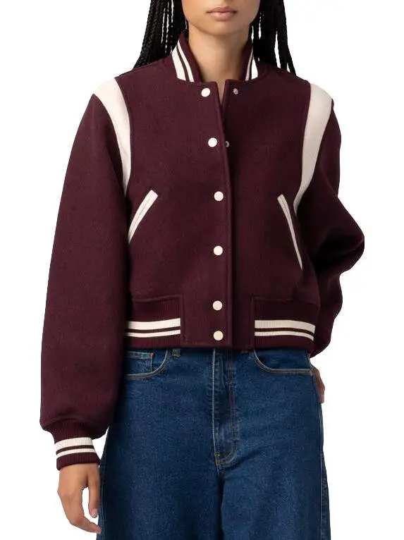 Blanknyc Varsity Bomber Jacket - Wine