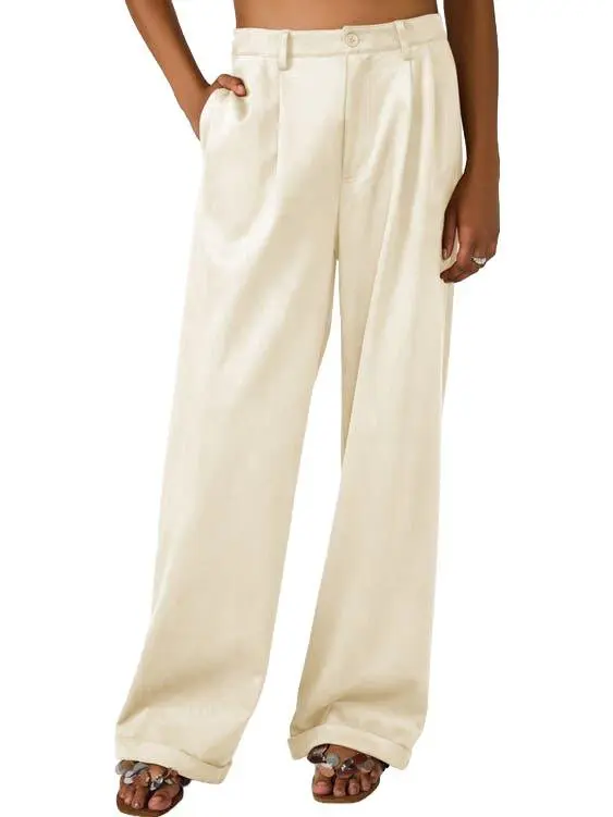 Steve Madden Faux Suede Wide-leg Pants - Irish Cream