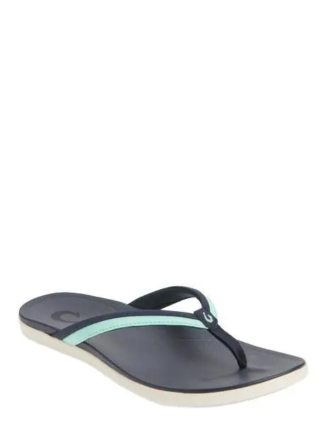 Olukai Ho'ōpio Mālua Flip-flop - Trench Blue/paradise