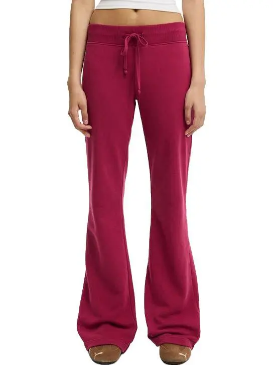 COTTON ON Flared Low Rise Bootleg Sweatpant - Washed Dark Lotus