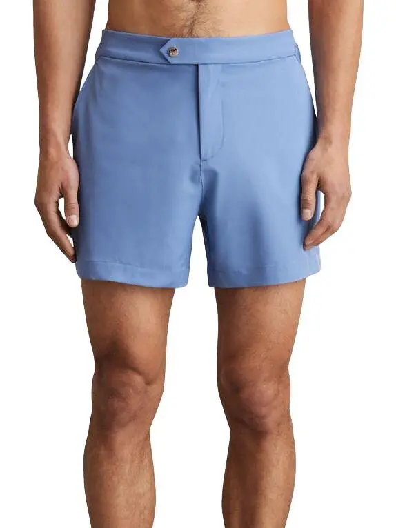 REISS Sun Flat Front Swim Trunks - French Blue