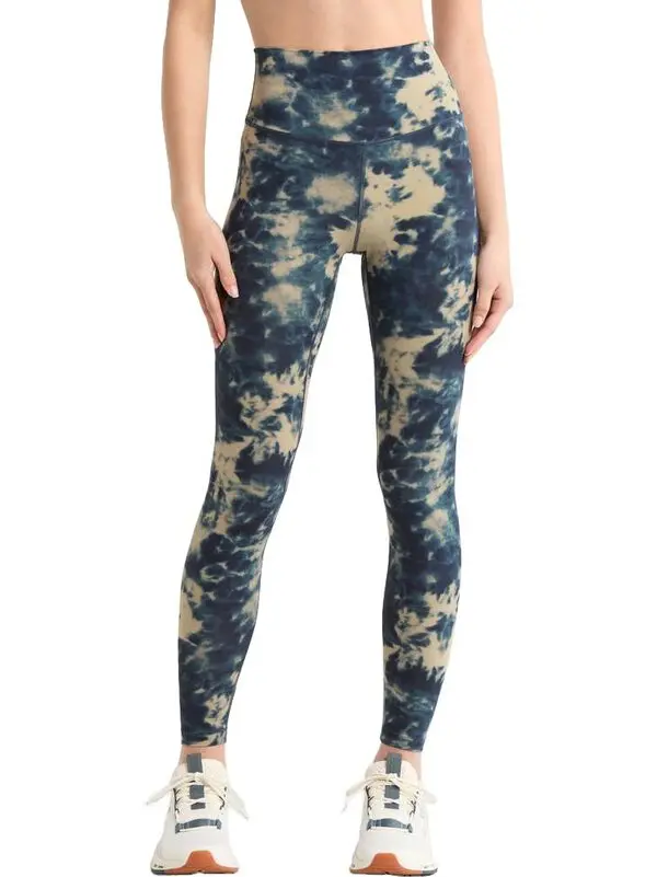 MPG Print Sculpt Leggings - Silver Sage Shibori