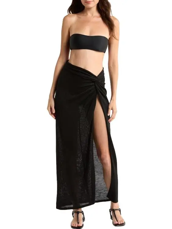 Elan Cover-up Maxi Skirt - Black