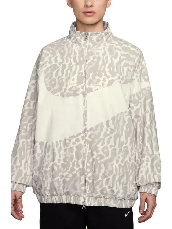 Nike Leopard Print Water Repellent Jacket - 009 Grey/sail