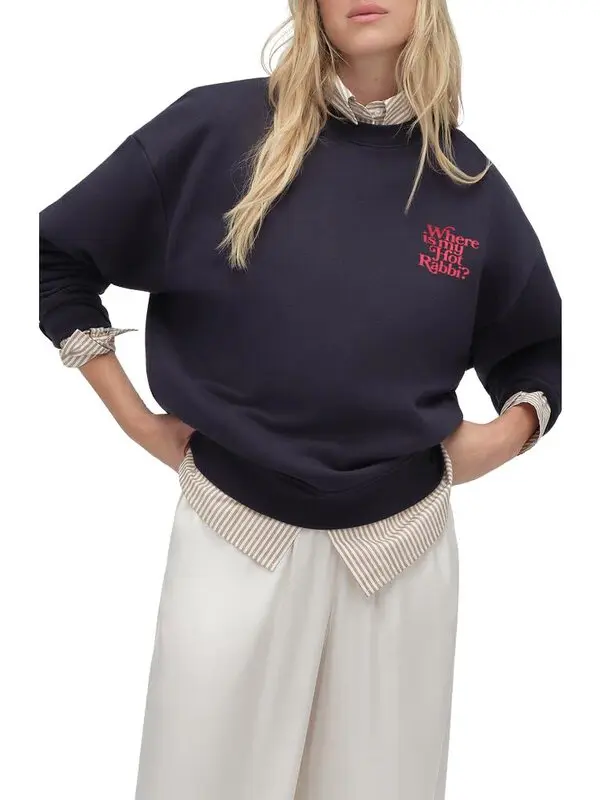 FAVORITE DAUGHTER Nobody Wants This' Crewneck Sweatshirt - Navy