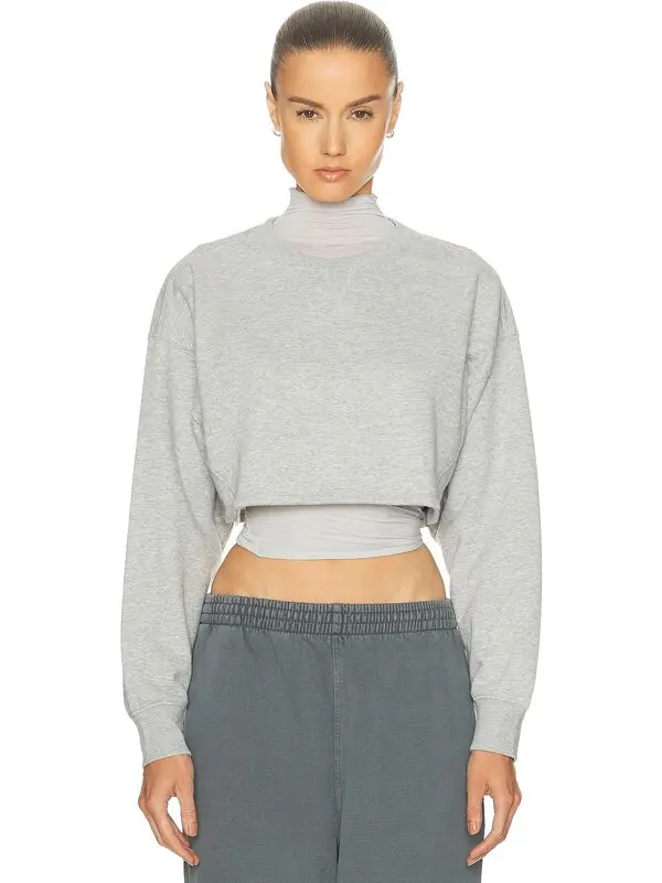 Beyond Yoga Luxefleece Boxy Pullover Sweatshirt - Light Heather Gray