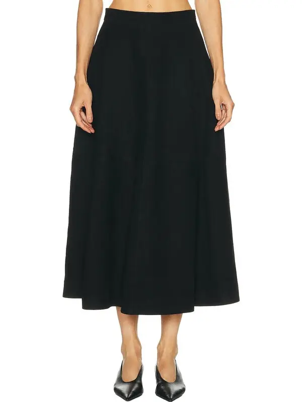 RÓHE A-line Suede Skirt - Black