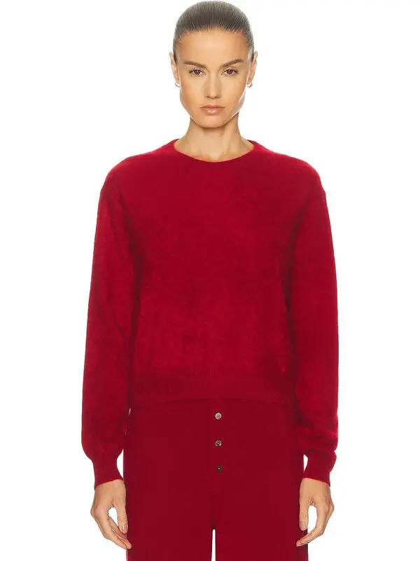Guest In Residence Grizzly Crew Sweater - Ruby
