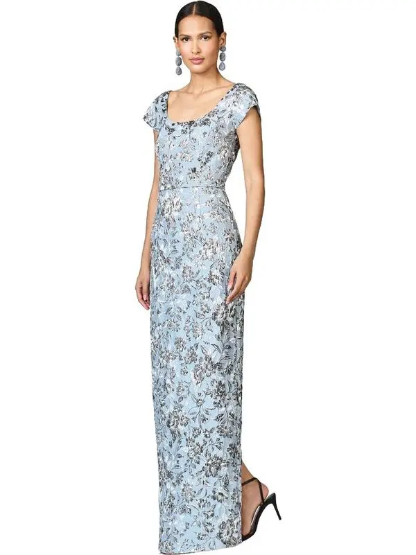 Sachin & Babi Grace Cloque Gown - Metallic