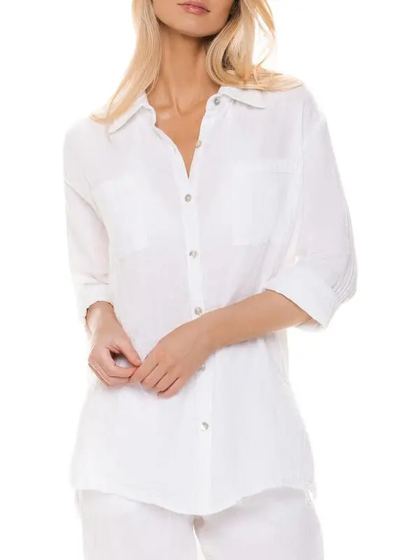 Helen Jon Island Cotton Shirt - White