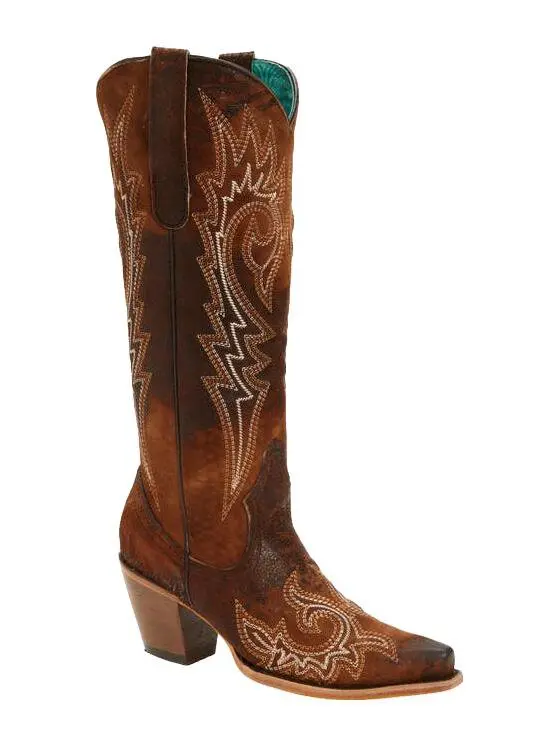 CORRAL Knee High Western Boot - Brown