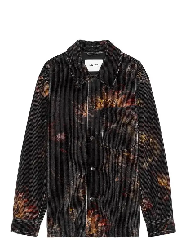 Nn07 Blade Organic Cotton Corduroy Shirt Jacket - Multi Colour Print