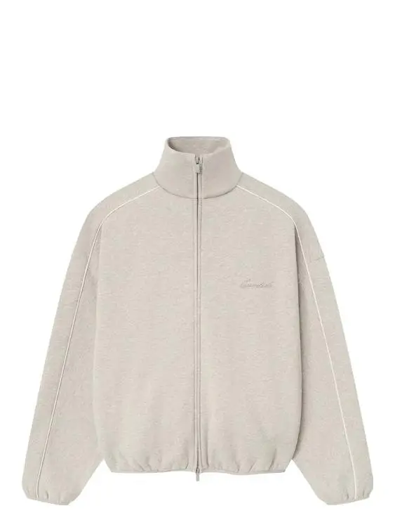 Fear Of God Essentials Modern Fleece Piping Track Jacket - Heather Stone/cloud White