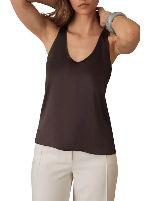 REISS Racerback Silk Tank - Mauve