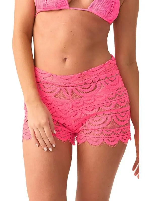 PQ Lace Cover-up Shorts - Tulip
