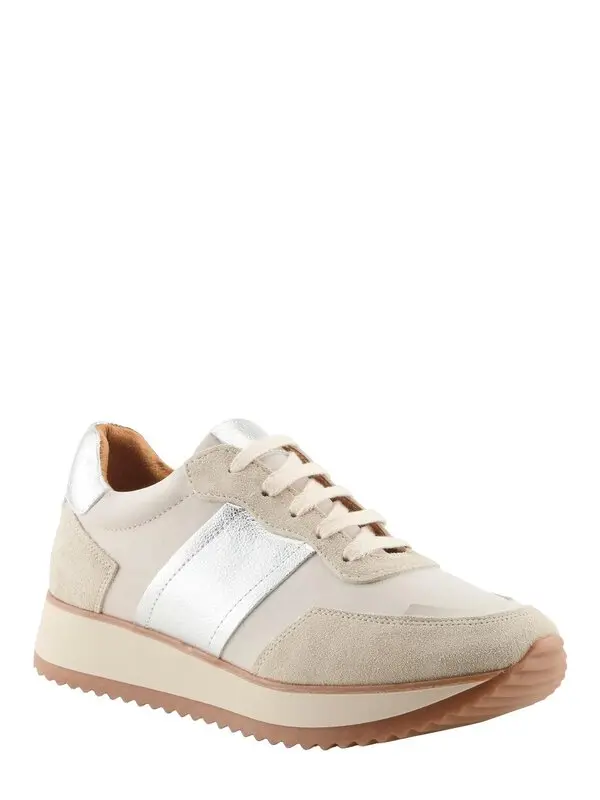 SPRING STEP SHOES Compter Lace-up Leather Sneakers - Off White Suede
