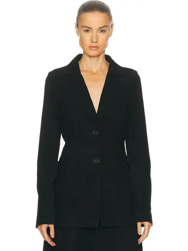 RÓHE Suede Cinched Blazer - Black