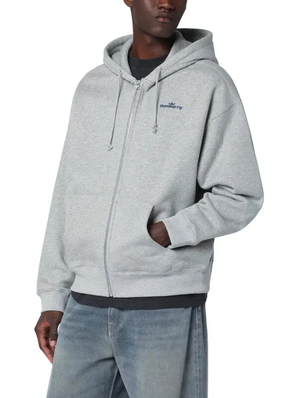 AWAKE NY Hooded Sweatshirt With Logo - Grey