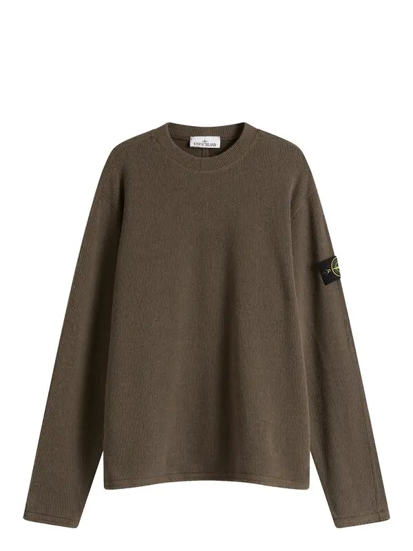 Stone Island Ribbed Wool-nylon Jumper - Military Green