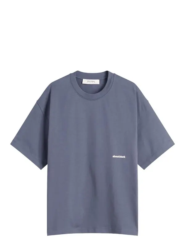 ABOUT:BLANK Box Logo T-shirt - Smoke Blue/ecru