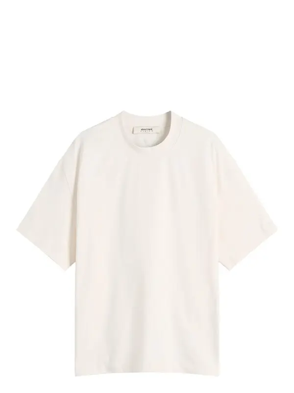 ABOUT:BLANK Mock Neck T-shirt - Oat/black