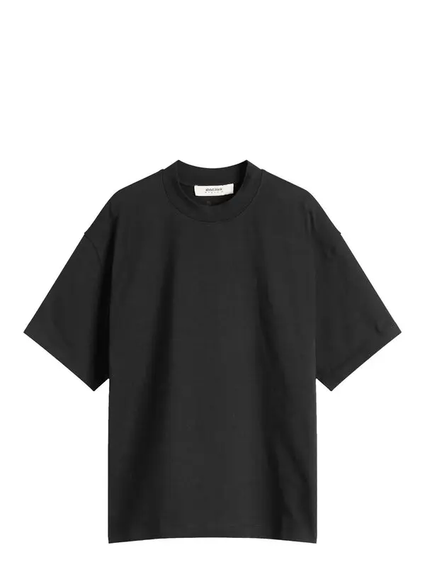 ABOUT:BLANK Mock Neck T-shirt - Black/ecru
