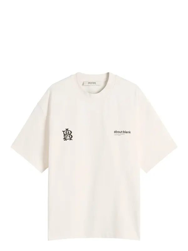 ABOUT:BLANK Dual Logo T-shirt - Oat/black