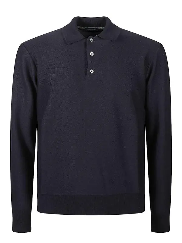 DRUMOHR Polo Neck Sweater - Blue