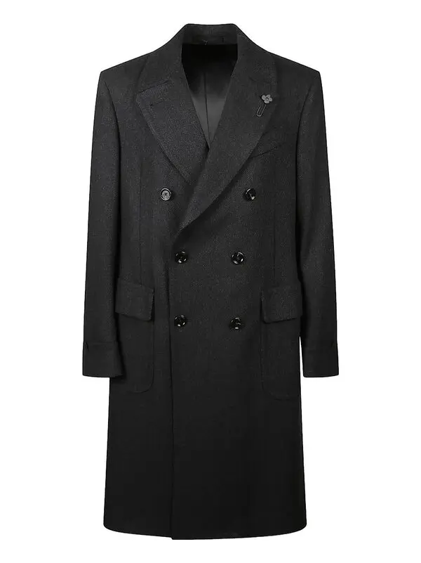 LARDINI Ulster Coat - Black