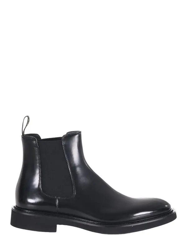 DOUCAL'S Brushed Leather Ankle Boots - Black