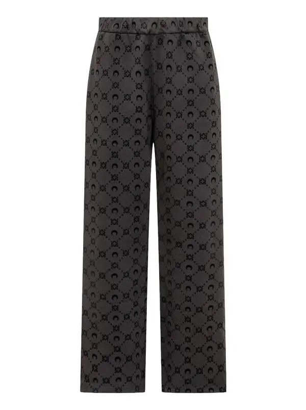 MARINE SERRE Monogram Straight-cut Pants - Black