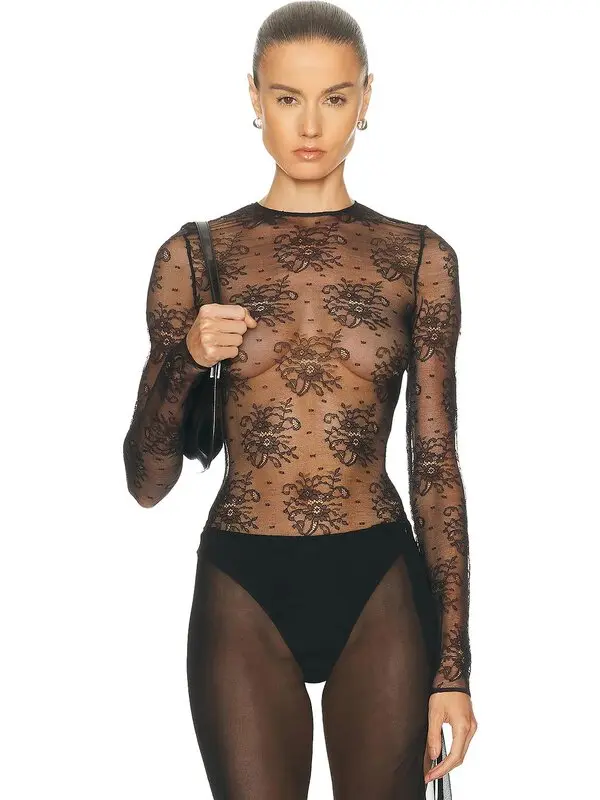 Dolce & Gabbana Long Sleeve Bodysuit - Black