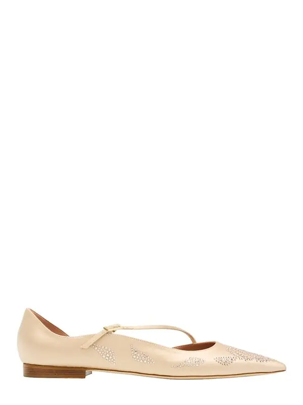 MALONE SOULIERS Bettina Embellished Ballerina Flats - Platino