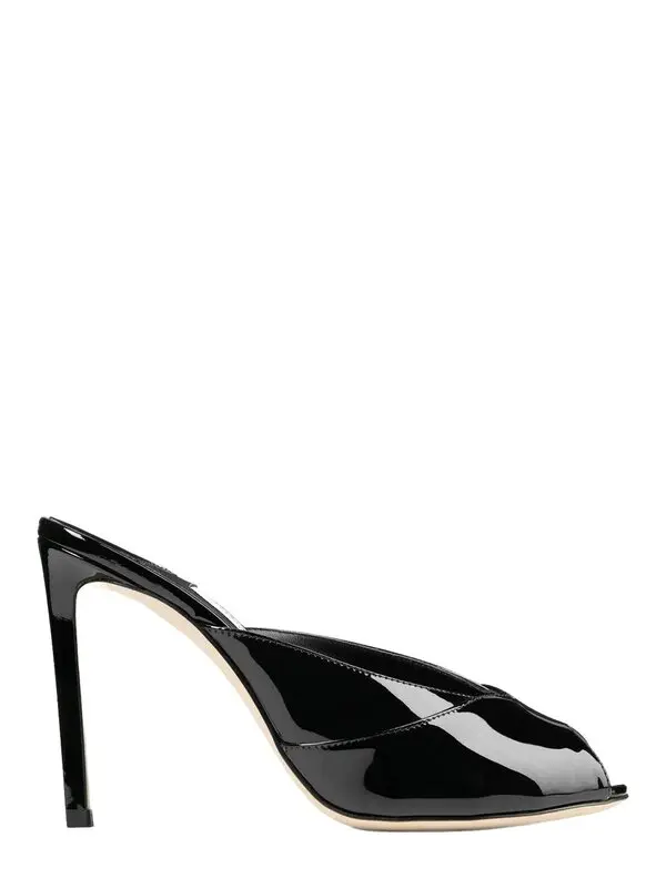 JIMMY CHOO 100mm Brigitte Peep-toe Mules - Black