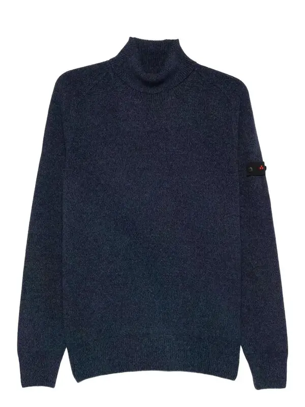 Peuterey Turtleneck Patch Sweater - Blue