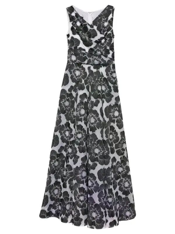 Talbot Runhof Floral-print Gown - Black
