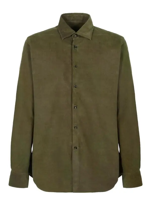 SLOWEAR Long-sleeved Buttoned Shirt - Green
