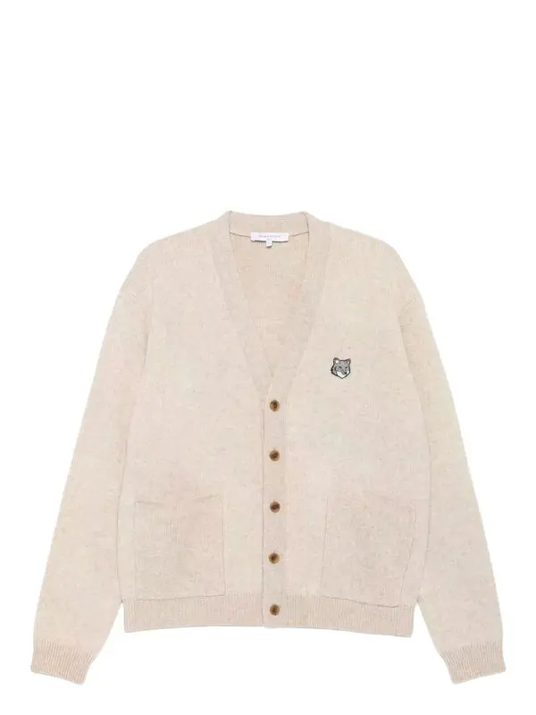 Maison Kitsuné Fox Head Cardigan - Neutrals