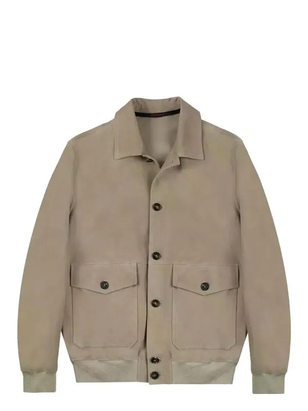 Montedoro Buttoned Suede Jacket - Neutrals