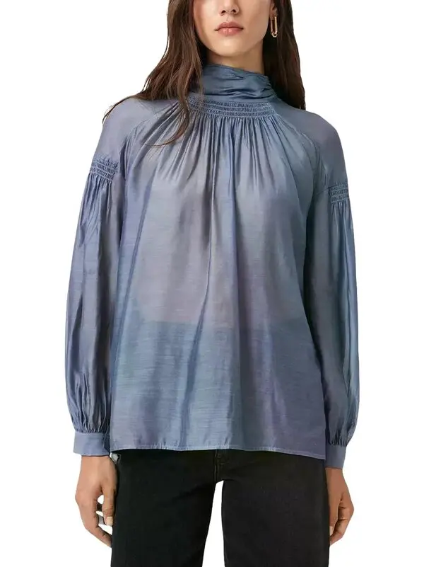 ALLSAINTS Pearla High-neck Blouse - Blue