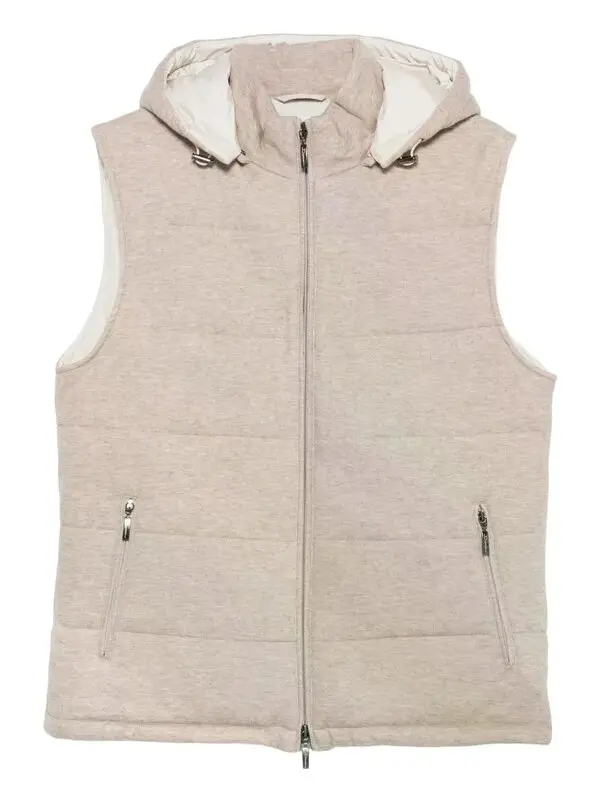 DORIANI CASHMERE Zip-fastening Vest - Neutrals