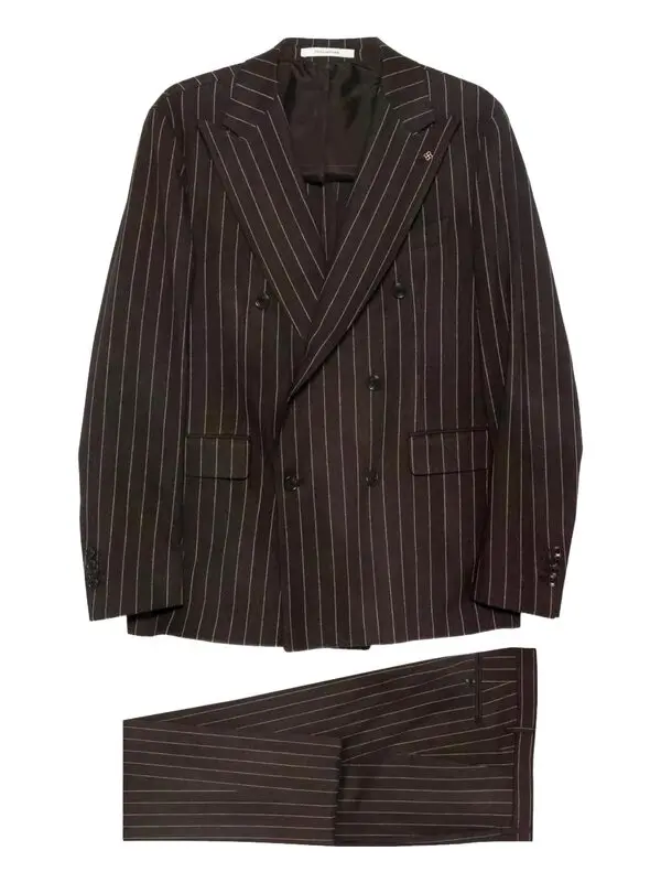 Tagliatore Pinstripe Suit - Brown