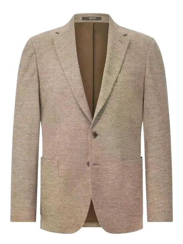 Boggi Milano Micro-patterned Single-breasted Blazer - Neutrals