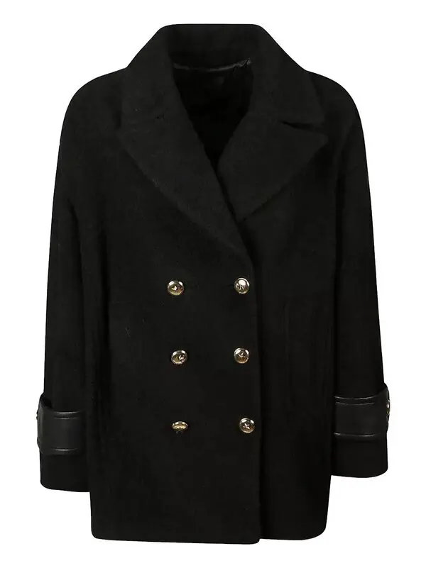 Pinko Double-breasted Cuff Coat - Black