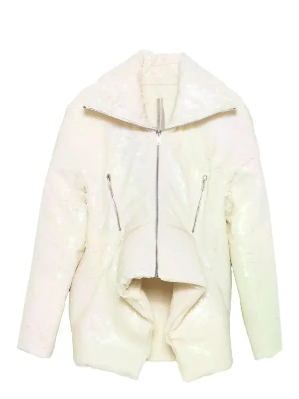 Rick Owens Sequin-embellished Bomber Jacket - Neutrals