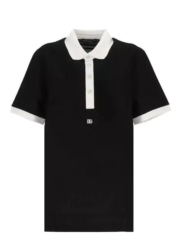 Dolce & Gabbana Cotton Polo Shirt - Black