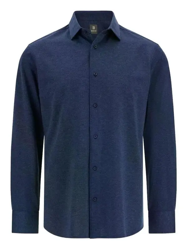 Boggi Milano Pointed-collar Cotton Shirt - Blue