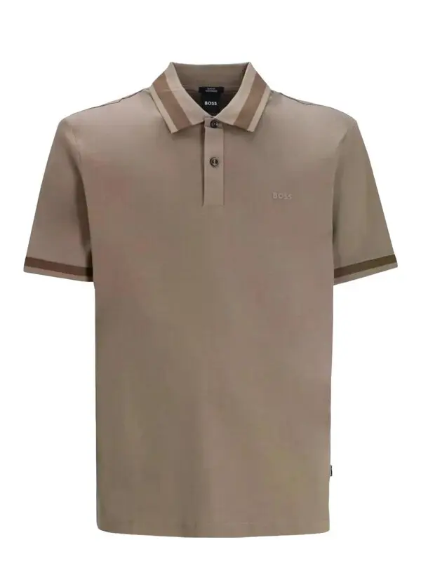 BOSS Logo-detail Cotton Polo Shirt - Brown